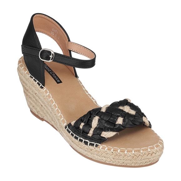 GC Shoes | Shoes | Nib Gc Shoes Cati Black And Tan Wedge Espadrille Sz ...